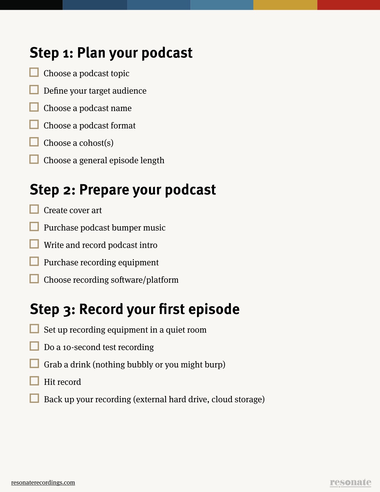 Launch your podcast successfully with our comprehensive checklist.